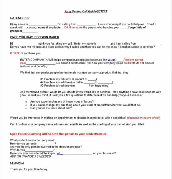 Download Your Free Sales Appointment Setting Script