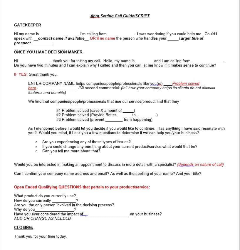 Download Your Free Sales Appointment Setting Script